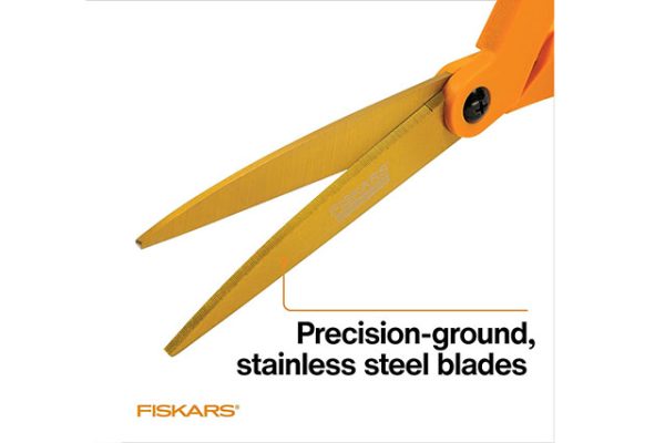 Fiskars Titanium Shop Shears - 9" All Purpose Serrated Scissors - Sewingers